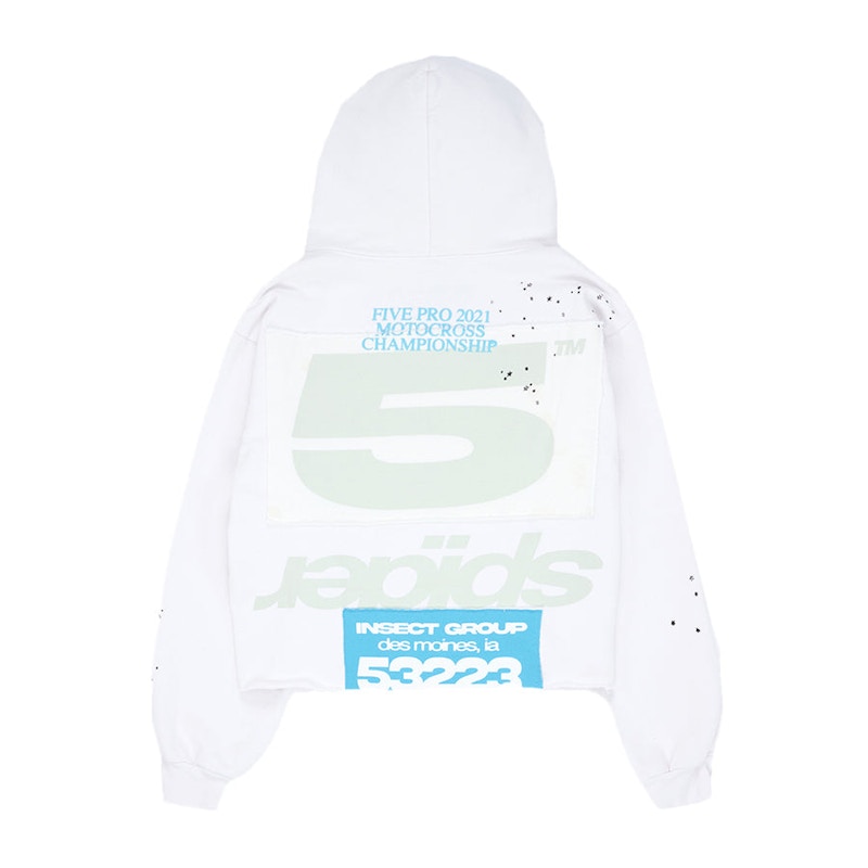 Sp5der Cropped Hoodie Egg Shell Men's - FW22 - US