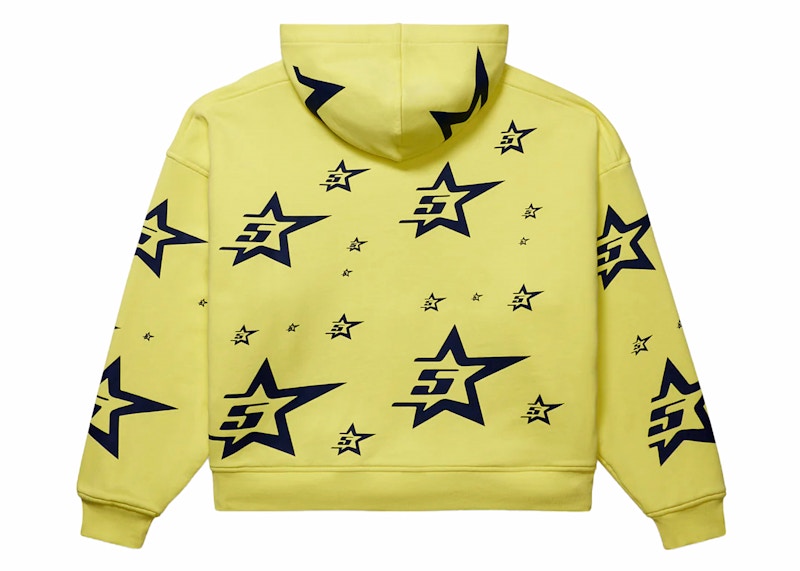 Sp5der Double Layer 5 Star Zip Hoodie Yellow Men's - FW23 - US