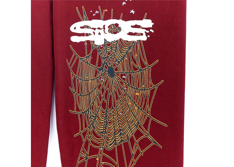 Sp5der Logo Sweatpant Maroon Men's - FW22 - US