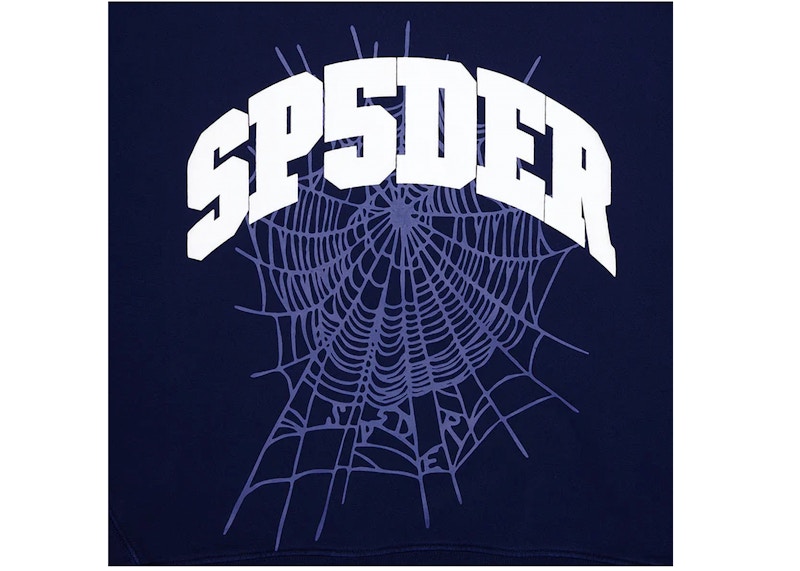 Sp5der Varsity Web Crewneck Navy Men's - SS24 - US