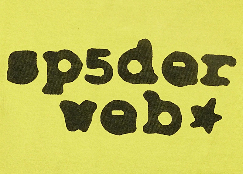 Sp5der Web Tee Yellow/Black Men's - FW23 - US