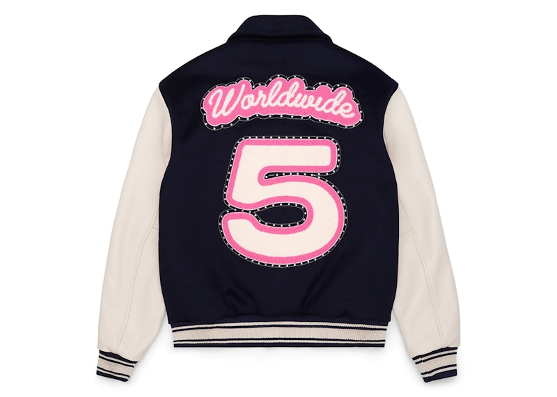 Sp5der Wool Varsity Jacket Navy/Cream Men's - SS24 - US