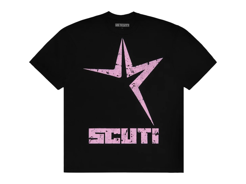 Sp5der x UY SCUTI Pink Star Tee Black Men's - FW25 - US