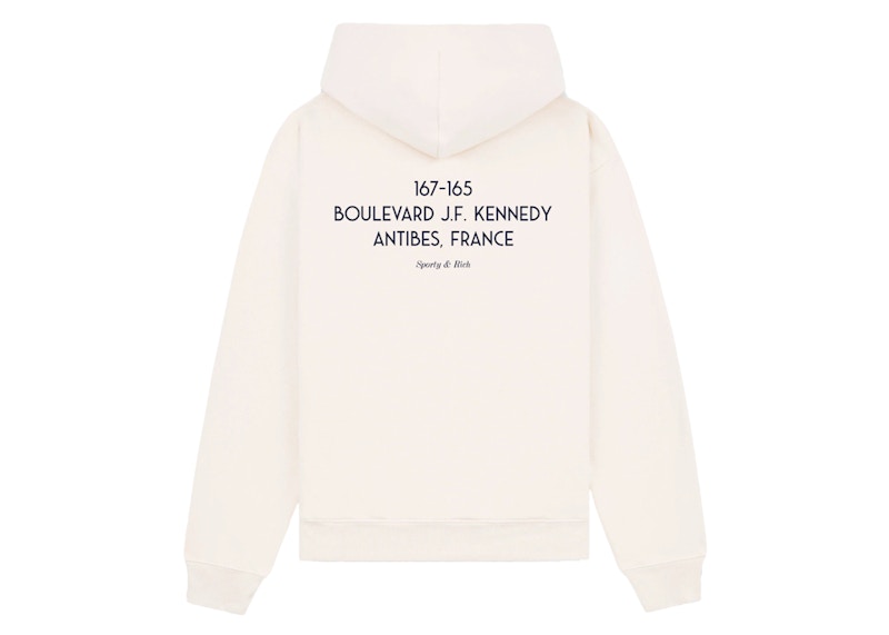 Sporty & Rich Eden Crest Kennedy Hoodie Cream/Navy - SS24 - US