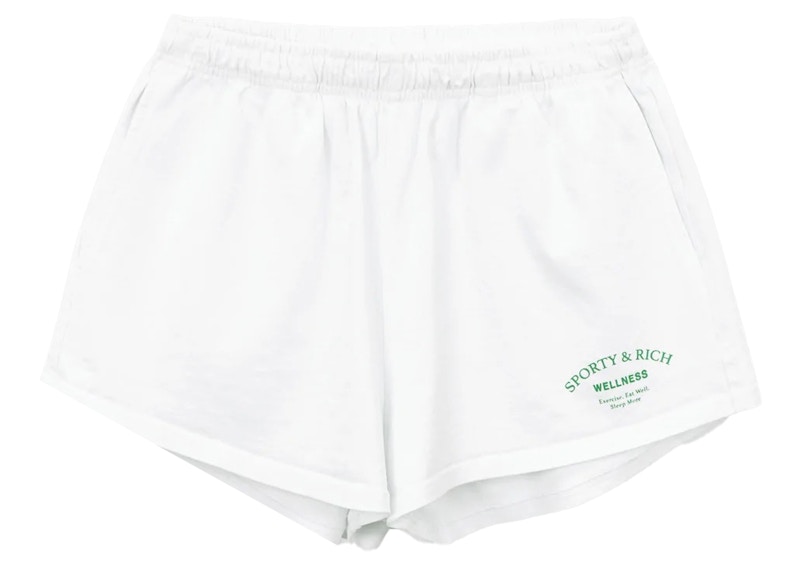 Sporty & Rich Wellness Studio Disco Short White/Jolly Green Men's ...