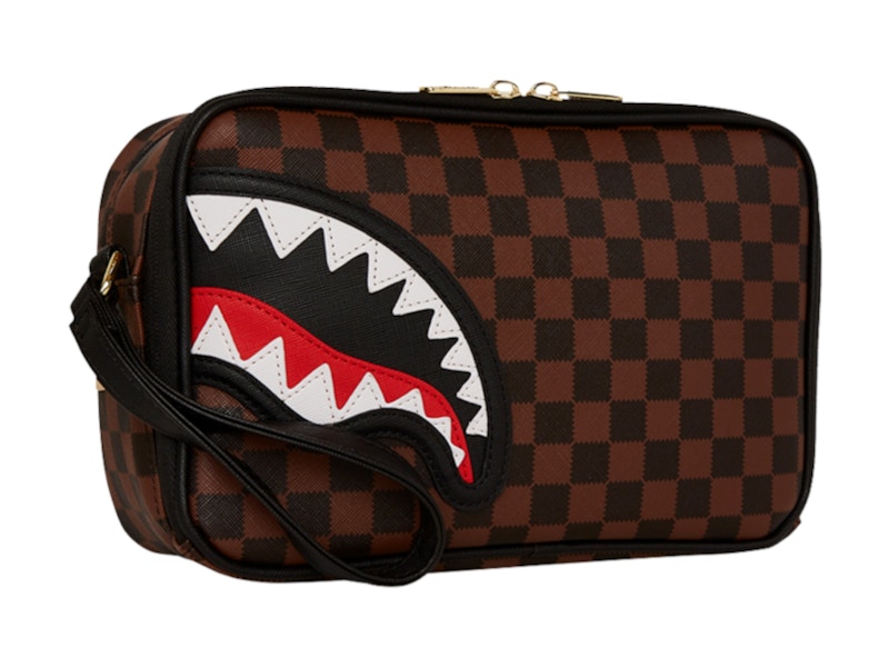 Sprayground Sawtooth Sharks in Paris Toiletry Brick Brown in Polyester - US