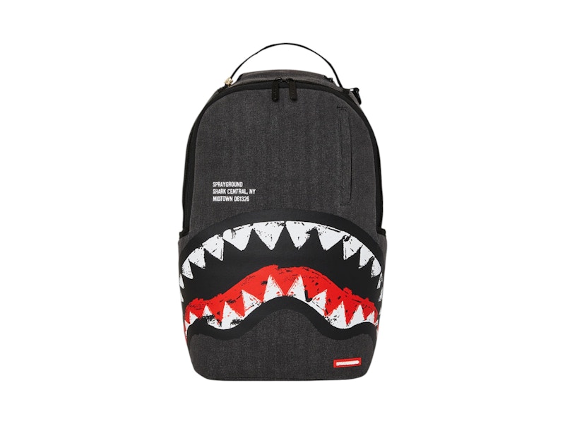 Sprayground Shark Central Denim Backpack Black in Cotton - CN