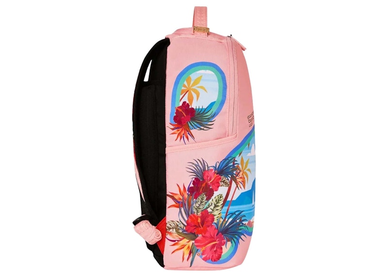 Sprayground Tropical Bora Bora Shark Island Villa Backpack Pink - GB