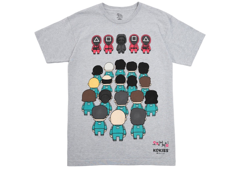 Squid Game Netflix x Kokies x Squid Games XBait Men Group Tee Gray Men ...