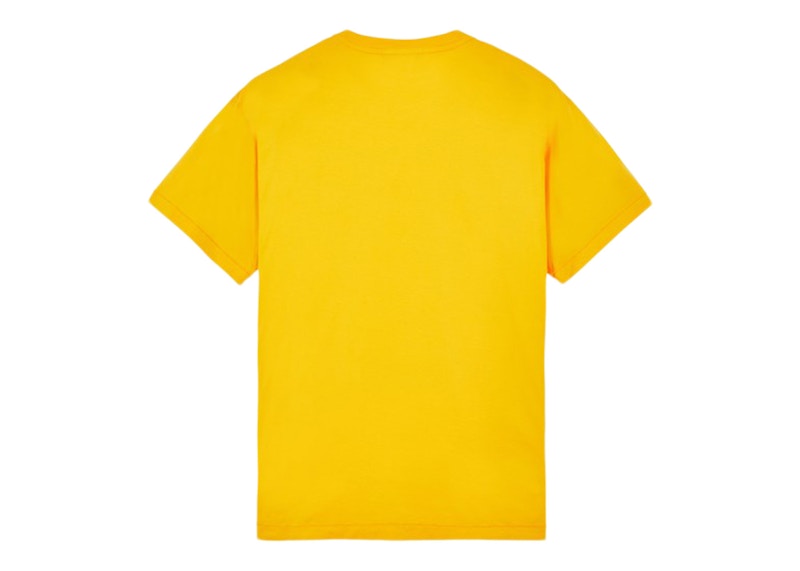 Stone Island 24113 60/2 Cotton Jersey Garment Dyed T-Shirt Yellow Men's ...