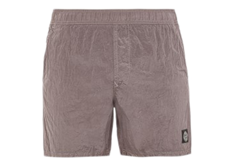 Stone Island Regular Fit Nylon Swim Trunks Dove Grey Men's - SS24 - US