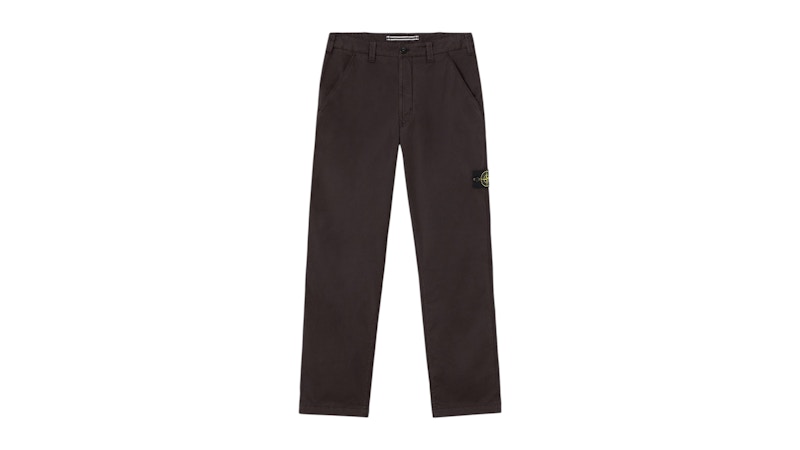 Stone Island Stretch Organic Cotton Twill 3100035 Pants Lead Grey Men's ...