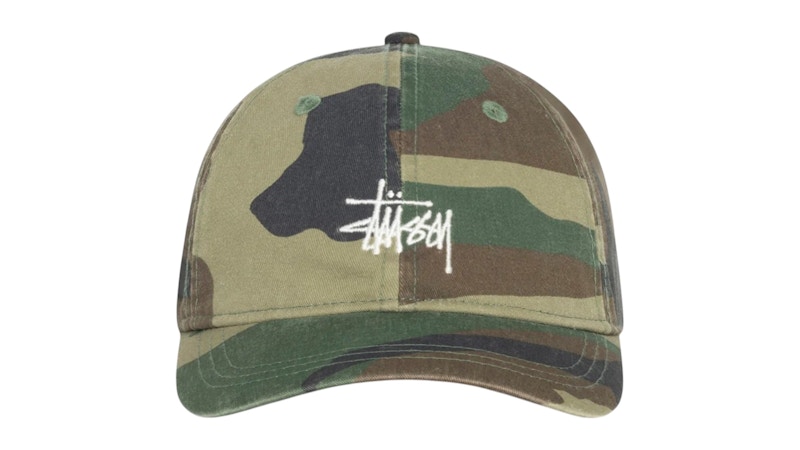 Stussy Basic Washed Stussy Cap Woodland Camo Men's - SS25 - US