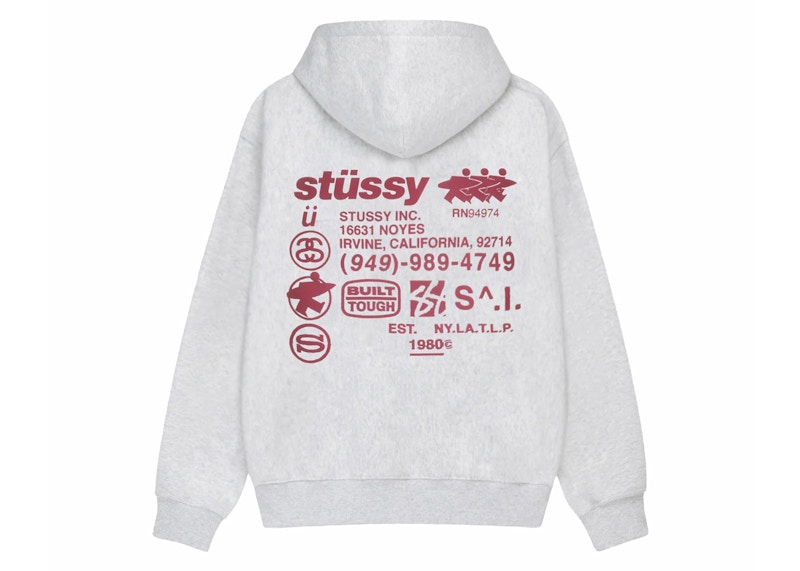 Stussy DNA Zip Hoodie Ash Heather Men's - SS24 - US