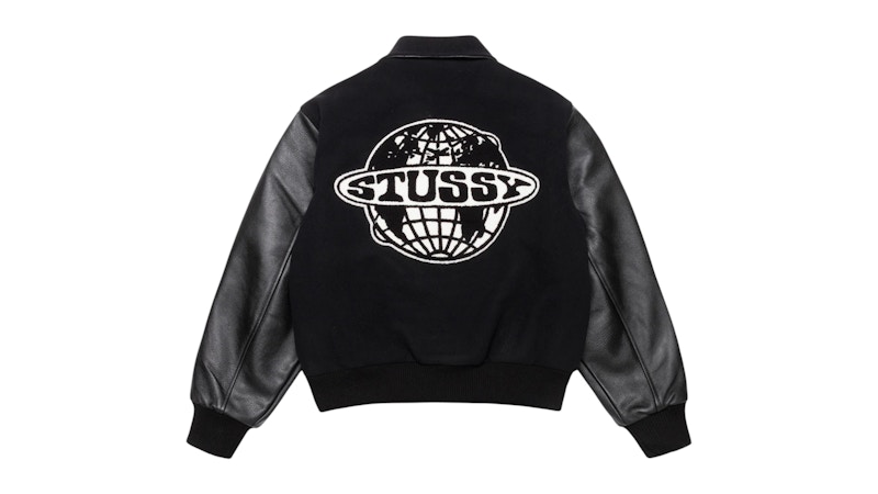 Stussy Globe Varsity Jacket Jacket Black Men's - FW25 - US
