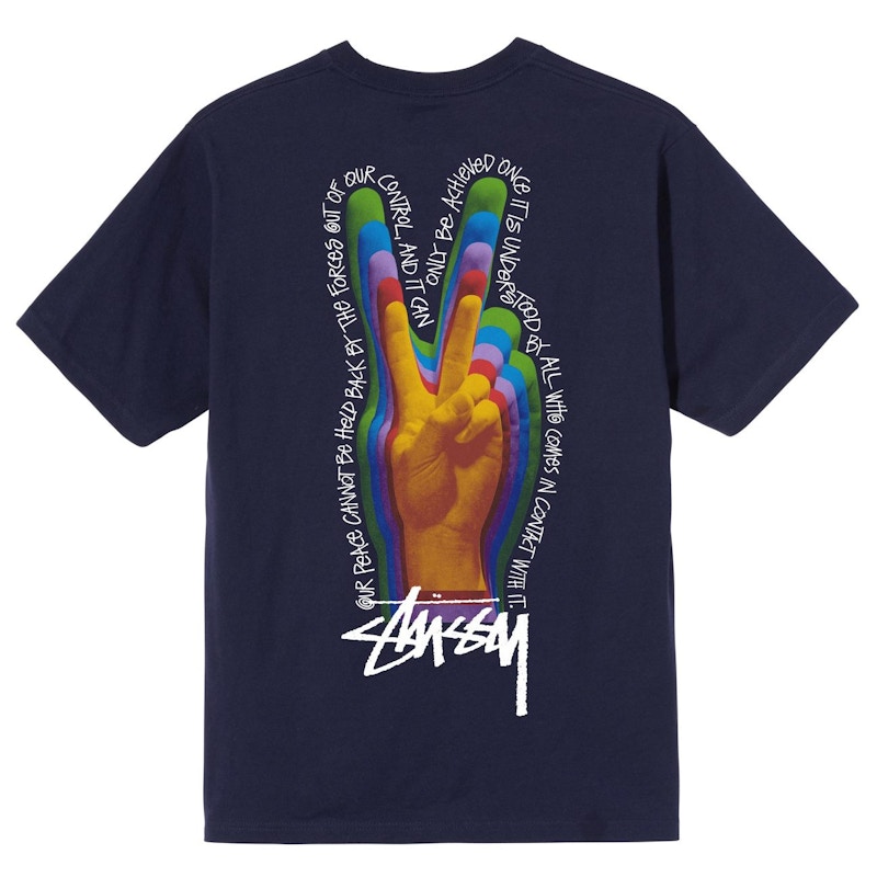 Stussy Peace Sign T-shirt Navy Men's - SS21 - US