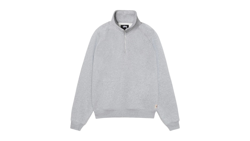 Stussy Relaxed Half Zip Sweatshirt Grey Heather Men's - FW25 - US