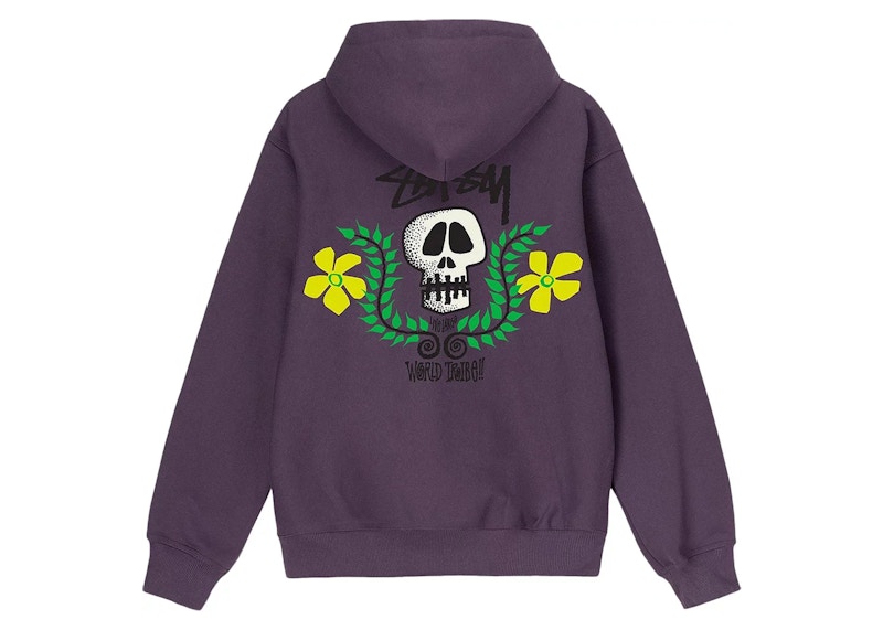 Stussy Skull Crest Zip Hoodie Grape Men's - SS24 - US