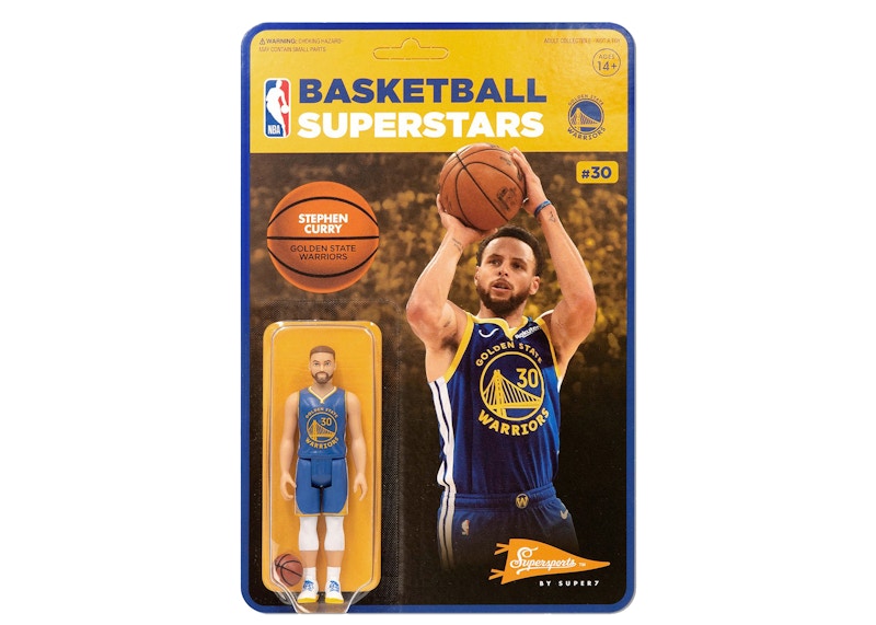 Super7 NBA Basketball Superstars Stephen Curry Action Figure Blue - US
