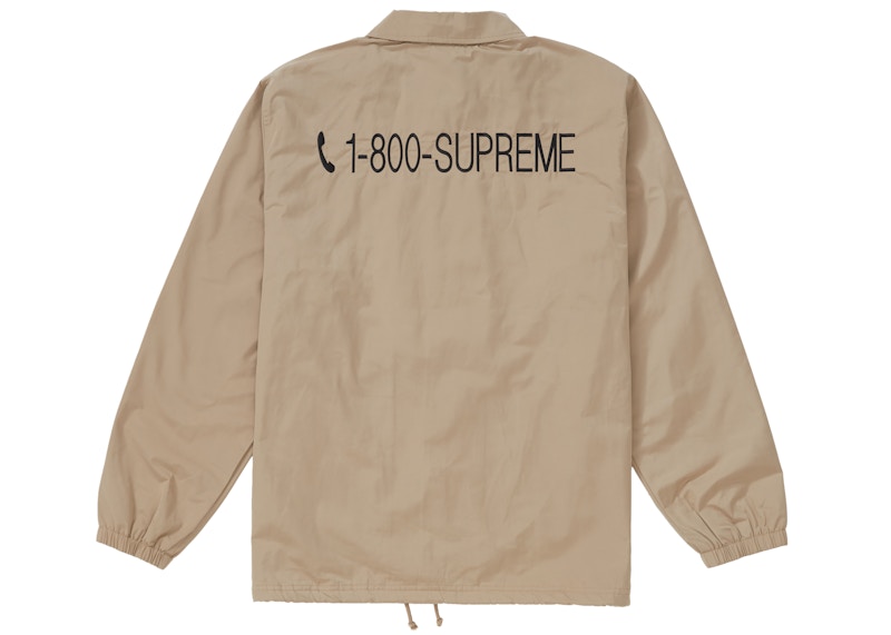Supreme 1-800 Coaches Jacket Tan Men's - FW19 - US