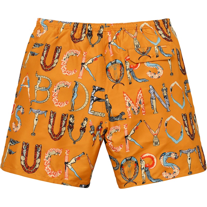 Supreme Alphabet Water Short Orange Men's - SS18 - US