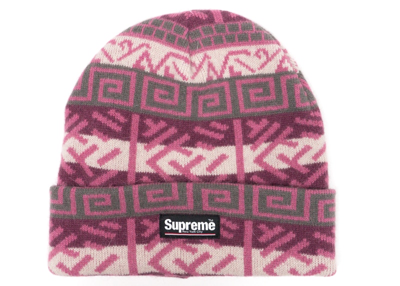 Supreme Brushed Pattern Beanie Purple - FW18