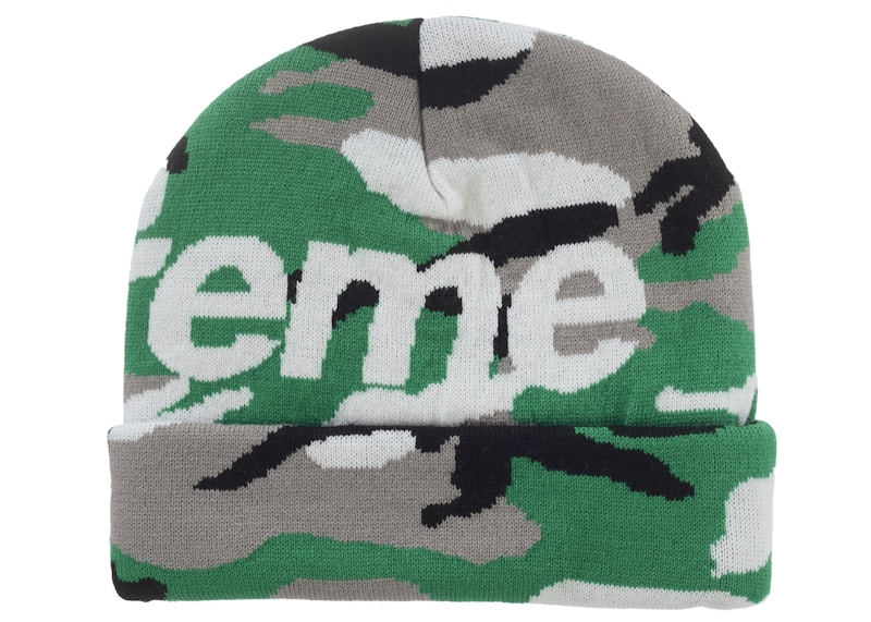 Supreme Camo Big Logo Beanie Green Camo - FW25 - US