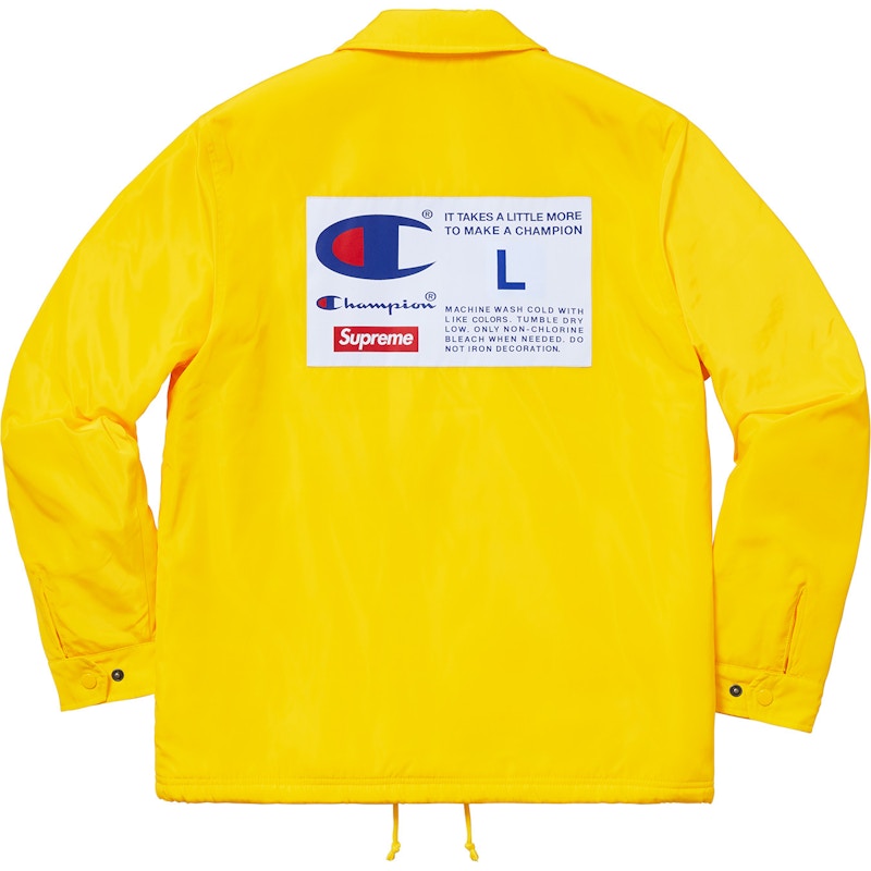 Supreme Champion Label Coaches Jacket Yellow Men's - FW18 - US