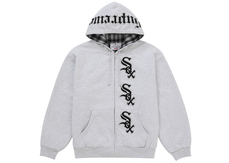 Supreme Chicago White Sox Zip Up Hooded Sweatshirt Grey Men's - FW25 - US