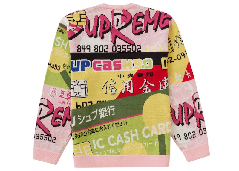 Supreme Credit Cards Sweater Pink Men's - SS22 - US