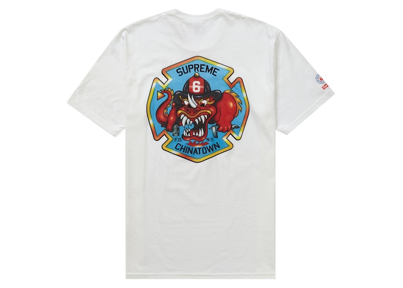 Supreme FDNY Engine 9 Tee White Men's - FW22 - US