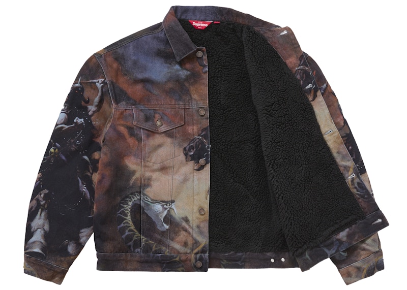 Supreme Frazetta Faux Shearling Lined Trucker Jacket Multicolor Men's ...