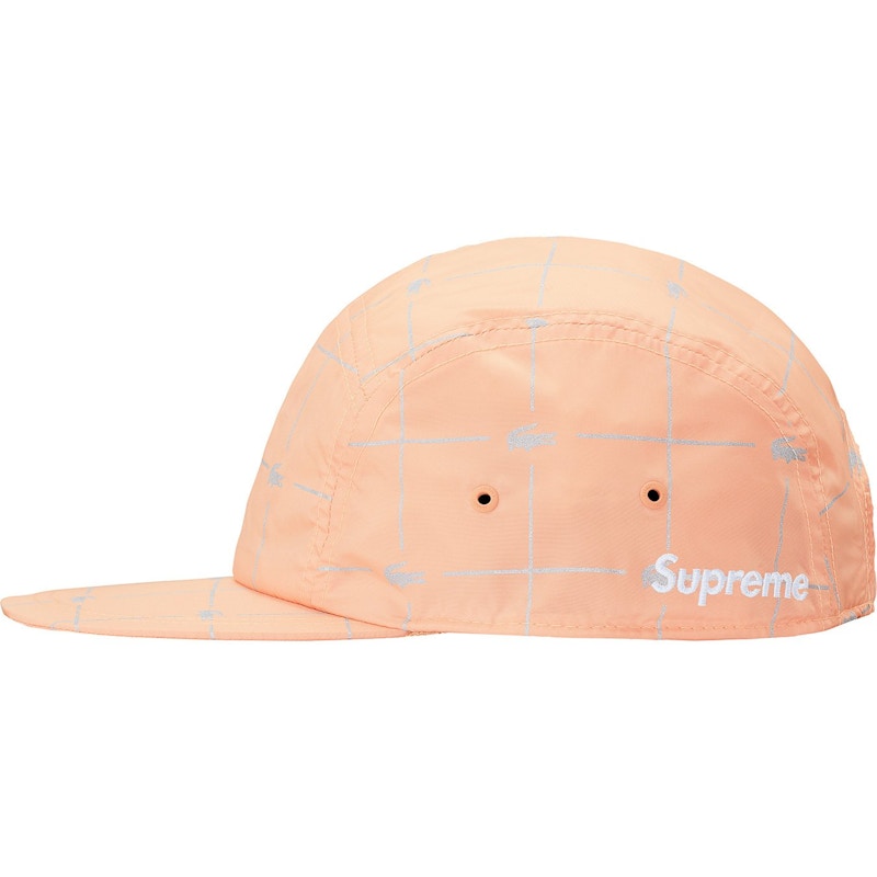 Supreme LACOSTE Reflective Grid Nylon Camp Cap Peach - SS18 - US