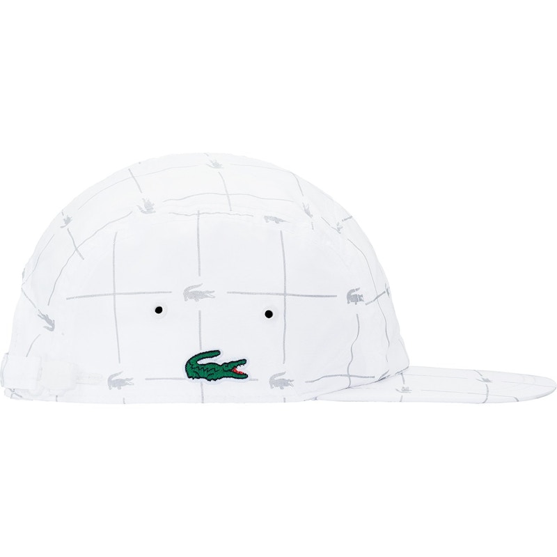 Supreme LACOSTE Reflective Grid Nylon Camp Cap White - SS18 - US