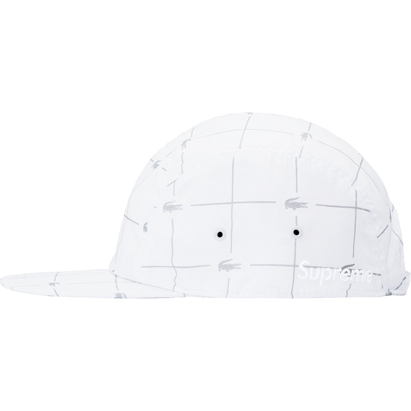 Supreme LACOSTE Reflective Grid Nylon Camp Cap White - SS18 - US
