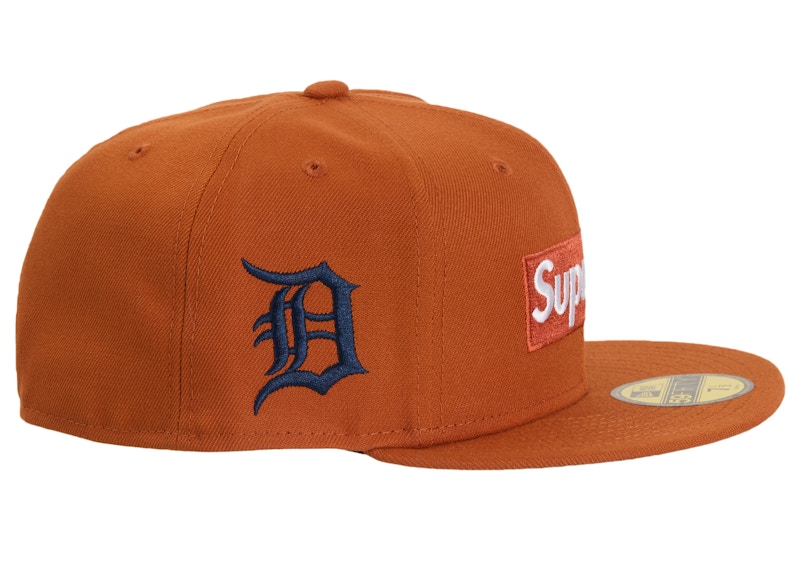 Supreme MLB Teams Detroit Box Logo New Era 59Fifty Fitted Cap Burnt ...