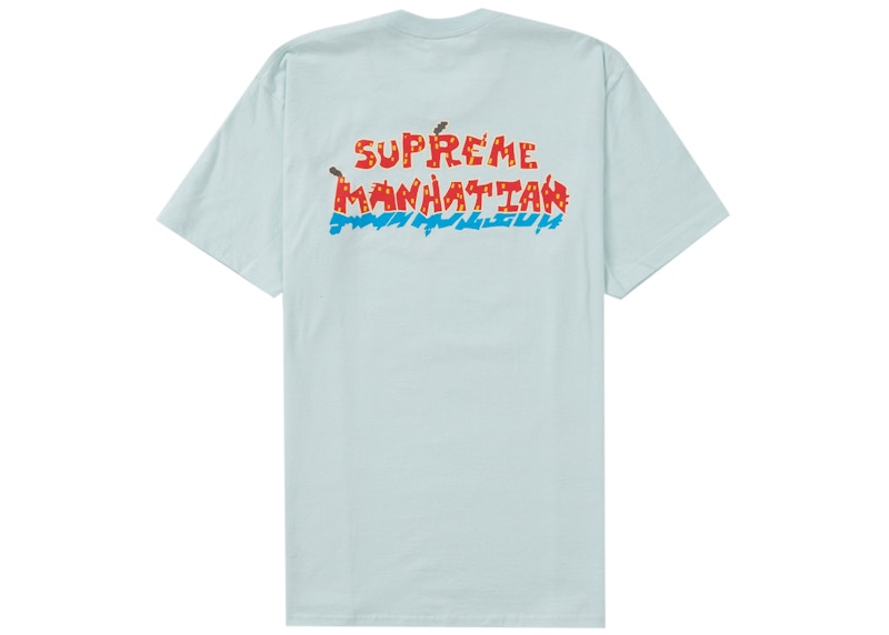 Supreme Manhattan Tee Pale Blue Men's - SS22 - US