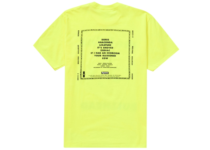 Supreme Melvins Bullhead Tee Fluorescent Yellow Men's - SS24 - US