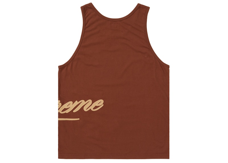 Supreme Mesh Script Tank Top Brown - SS21