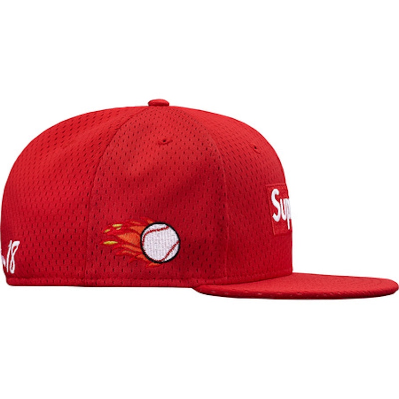Supreme New Era Mesh Box Logo Cap Red Men's - SS18 - US