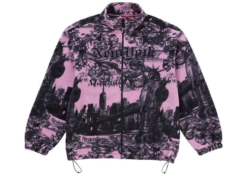 Supreme New York Fleece Jacket Pink Men's - FW25 - GB