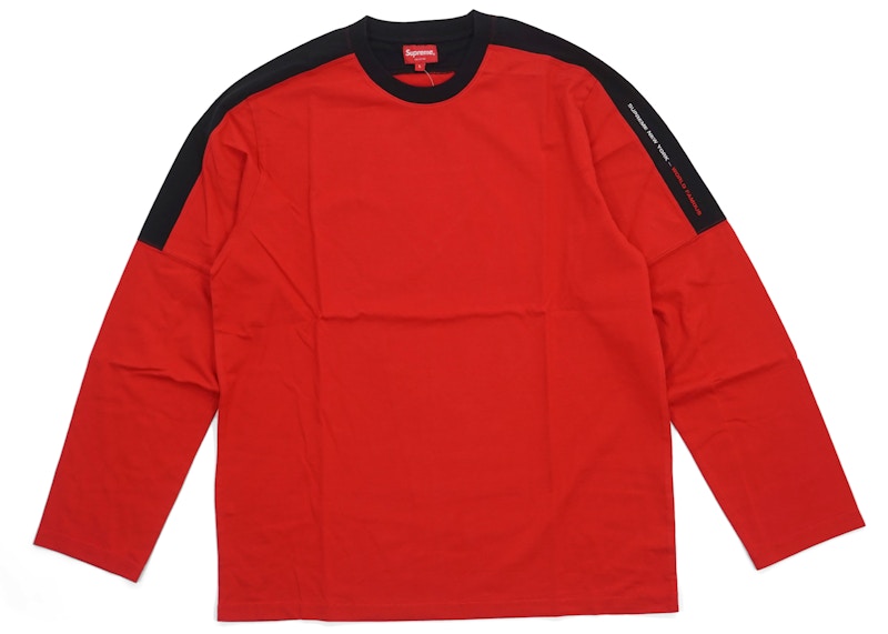Supreme Paneled L/S Top Red Men's - FW18 - US
