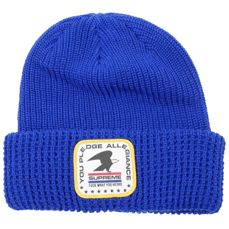 Supreme Pledge Allegiance Beanie Royal Men's - FW15 - US