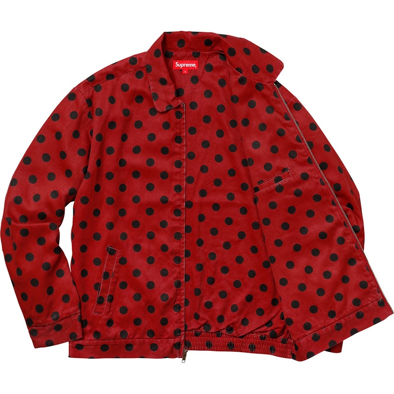 Supreme Polka Dots Rayon Work Jacket Red Men's - SS18 - US