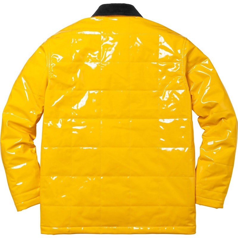 Supreme Quilted Patent Vinyl Work Jacket Yellow Men's - SS18 - US