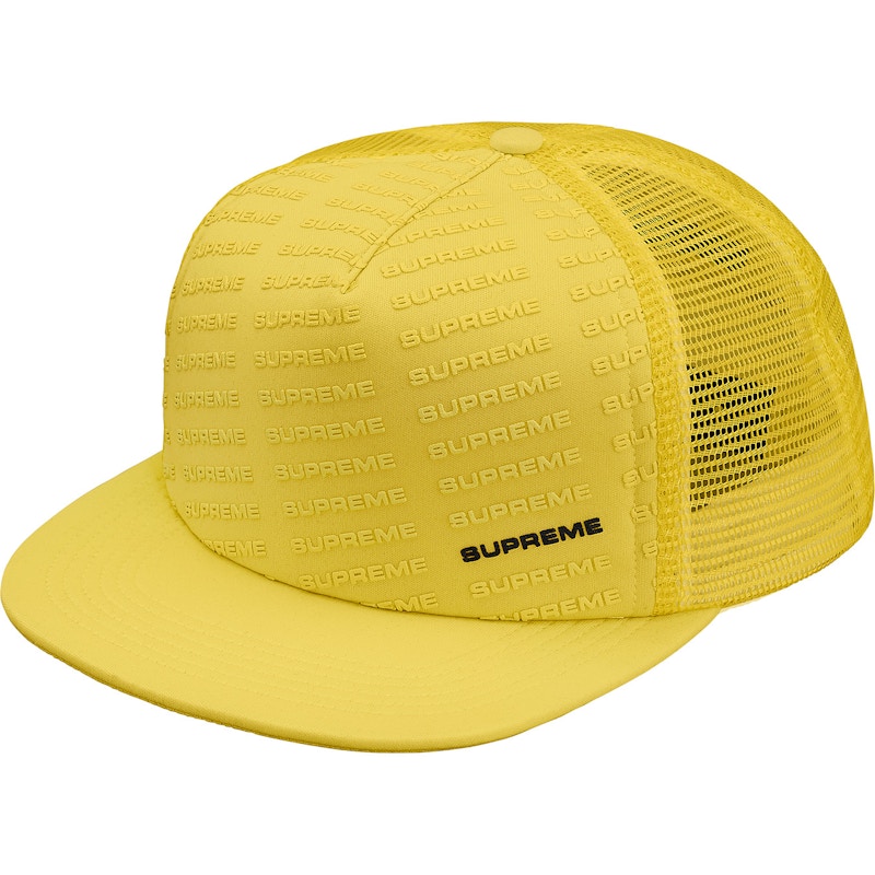 Supreme Repeat Mesh Back 5-Panel Light Yellow - SS18 - US