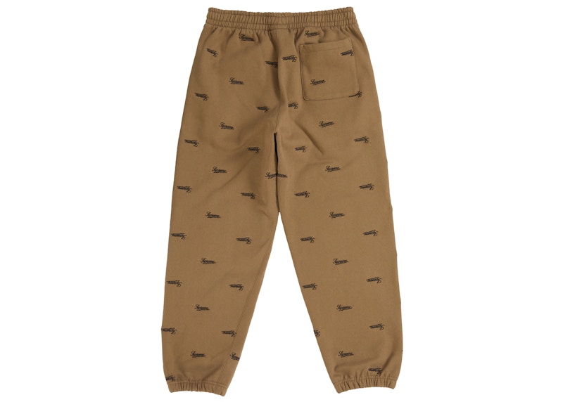 Supreme Repeat Script Sweatpant Brown Men's - FW25 - US