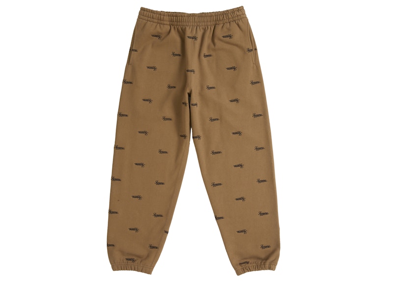 Supreme Repeat Script Sweatpant Brown Men's - FW25 - US