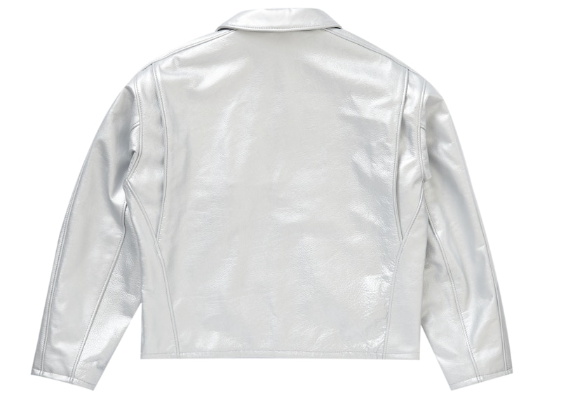 Supreme Schott Leather Racer Jacket Silver Men's - SS23 - US