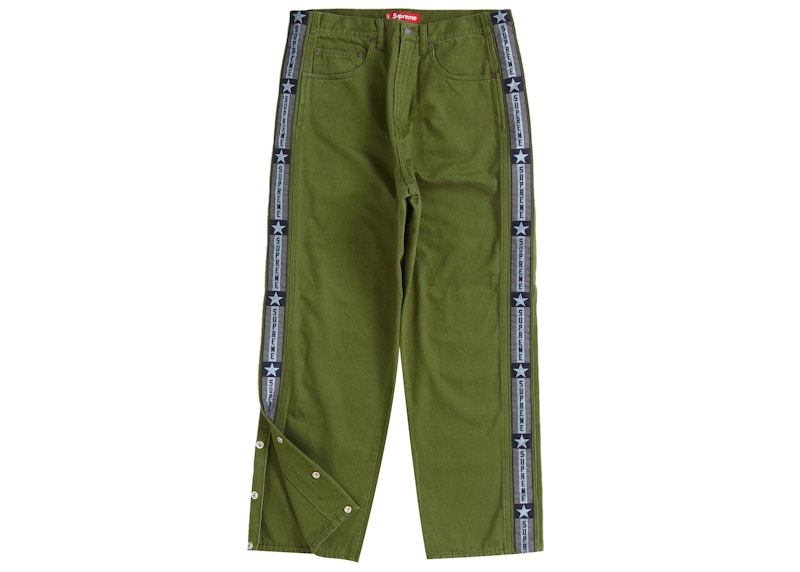 Supreme Snap-Off Baggy Jean Olive Men's - FW23 - US